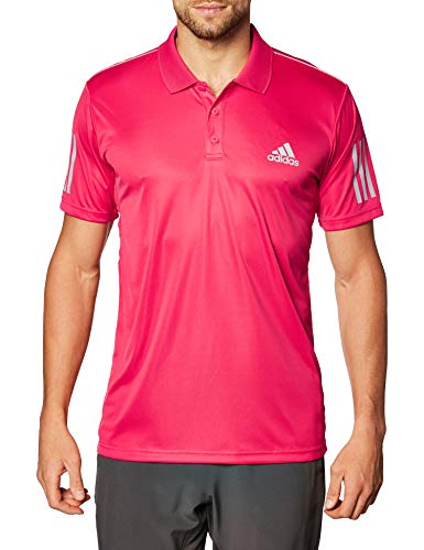 adidas Men's Club 3-Stripes Tennis Polo Shirt, Power Pink, S