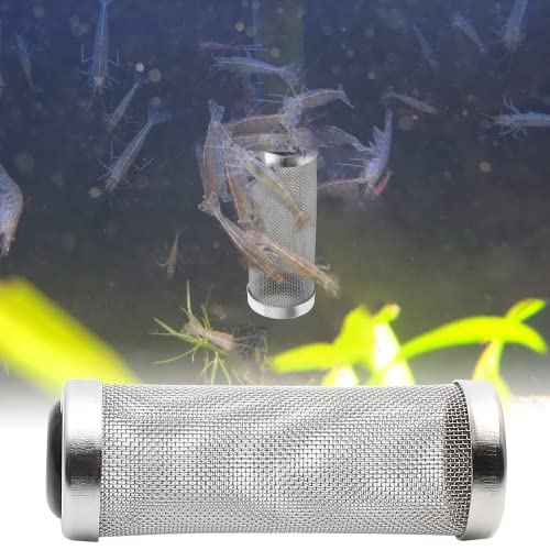 Bivethoi Stainless Steel Aquarium Filter Intake Cover, 16mm Shrimp Filter Guard Metal Fish Tank Filter Intake Strainer, Mesh Tube Filter Net Cover Aquarium Inlet Filter Screen for Fish Tank