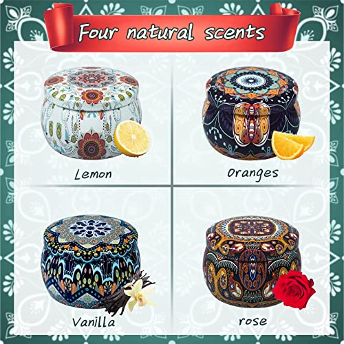Candles for Home Scented, 4.4 oz 4 Pack Long Lasting Burn, Premium Body Relax & Stress Relief Candles,Ideal Gifts for Birthday, Christmas, Thanksgiving, Mother's Day