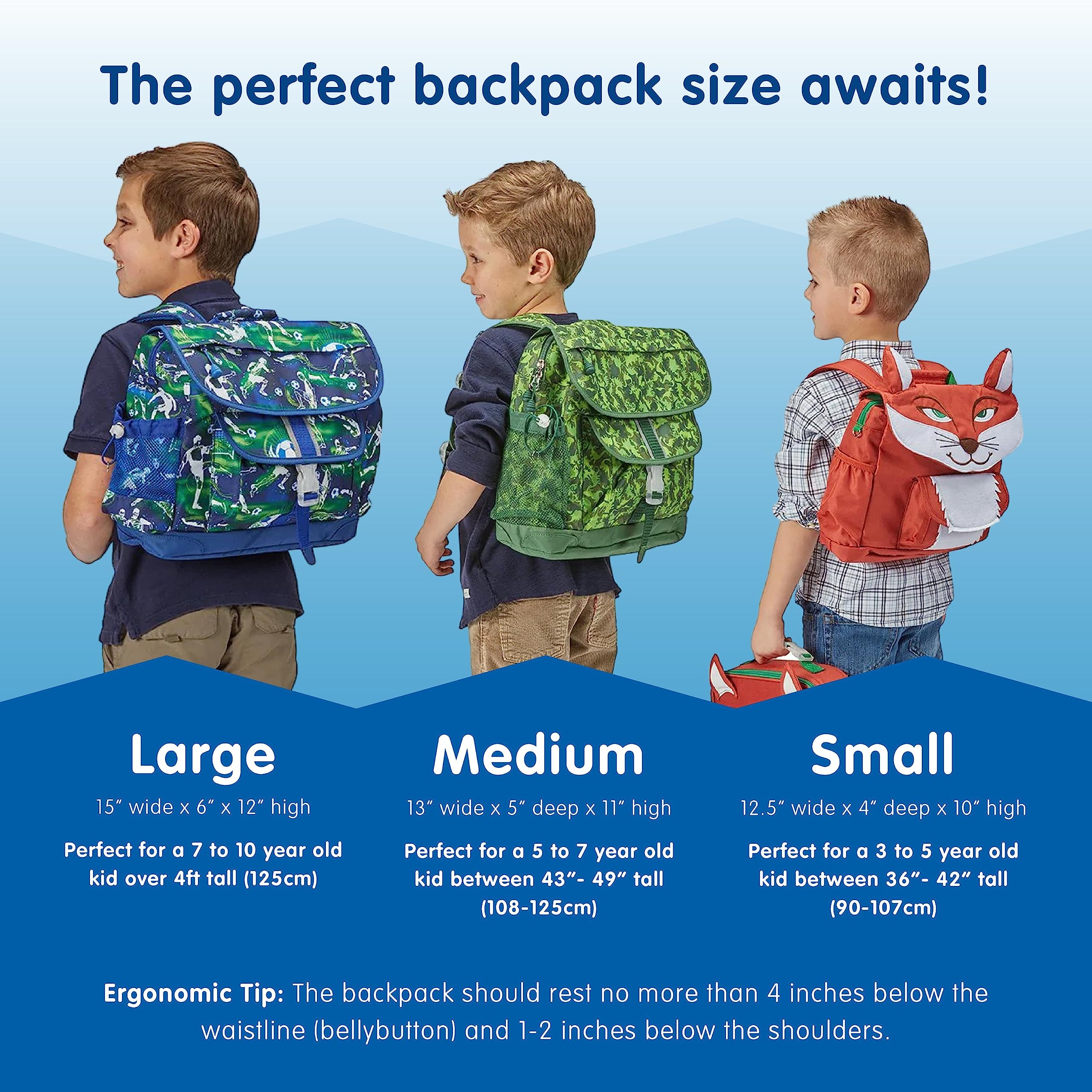 Bixbee Little Boy's Rocketflyer Backpack, Blue Rocket Bookbag with Wings