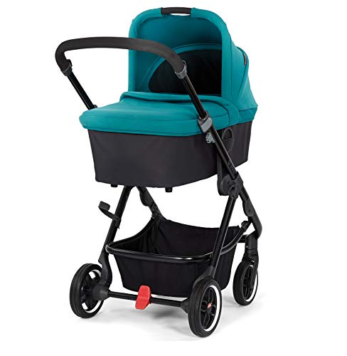 Diono Excurze Carrycot for Newborn Baby, Stroller Bassinet for Baby, Breathable Mattress for Comfortable Sleeping, Suitable from Birth, Blue Turquoise