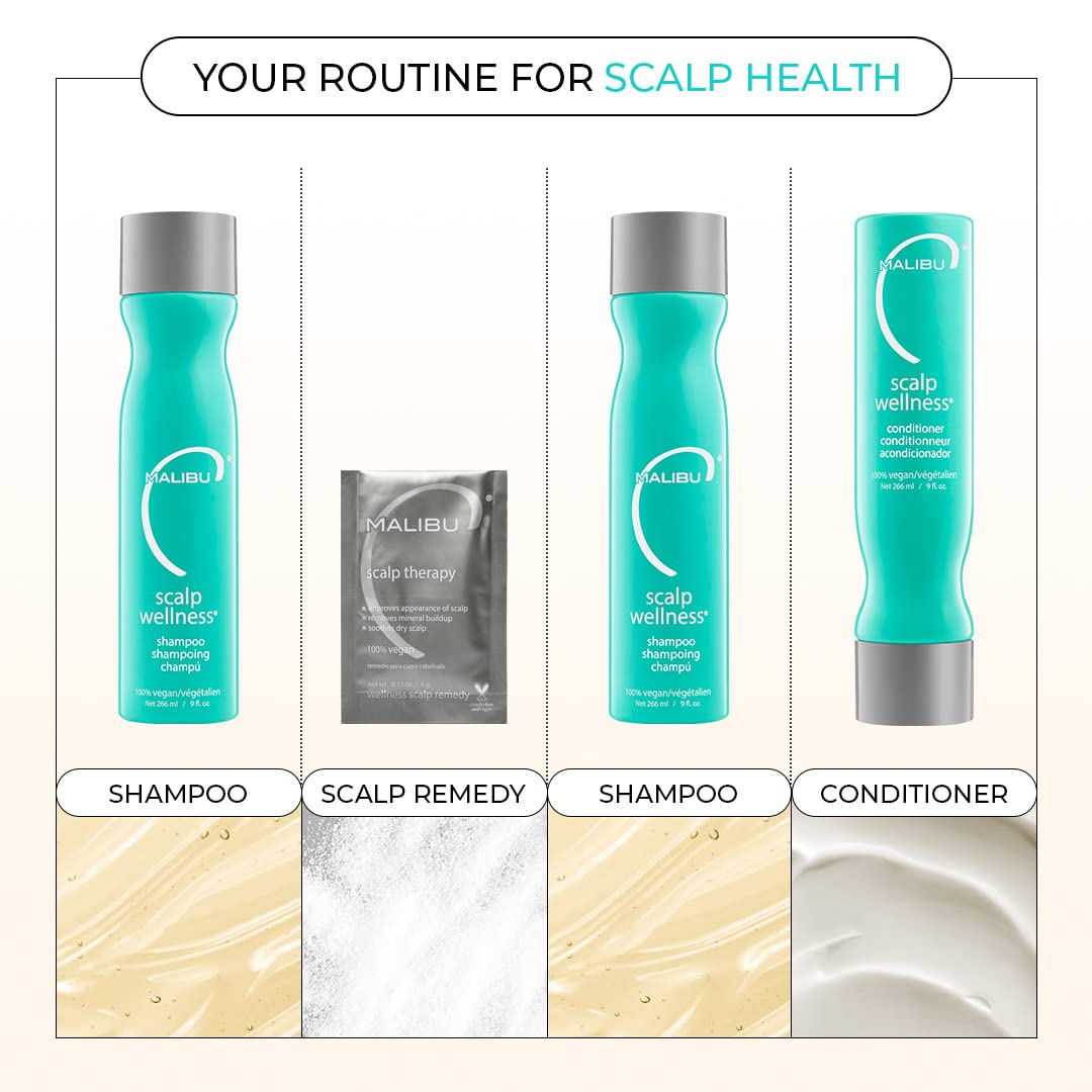 Malibu C Scalp Wellness Hair Shampoo - Sulfate-Free & Moisturizing Shampoo for Dry Scalp - Nourishing Scalp Care with Essential Oils and Surfactant Technology (33.8 oz)