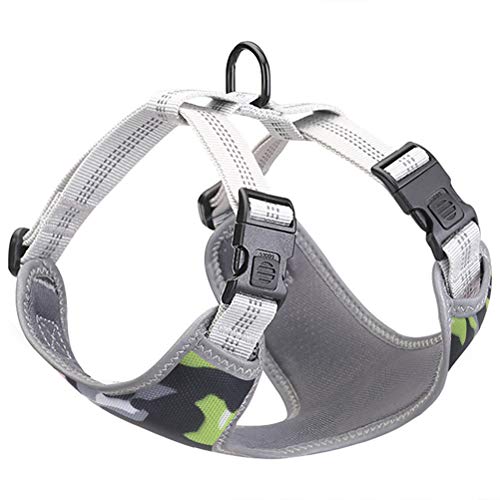 Adjustable Pet Harness Breathable Dog Chest Straps Vest Type Pet Chest Back Reflective No- Pull Dog Harness for Pet (Green, Size M) Dog Costumes Dog Clothes