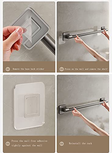 SEIFE Wall Mounted Towel Rack Towel Rack Towel Rails Bars Bathroom Towel Holder Rack for Bath Kitchen Necklace Holder Wall Mounted Chrome Stainless Steel for Shower Room,Room Cabinet Bathroom Shelves