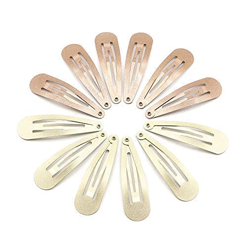 Dofash Snap hair clips metal grips 5cm/2in basic hair accessories star hair clips 12pcs (Blonde 6pcs+light brown 6pcs )