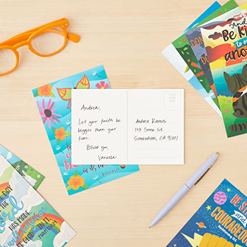 Faithful Finds Motivational and Inspirational Religious Postcards (4 x 6 In, 40 Count)
