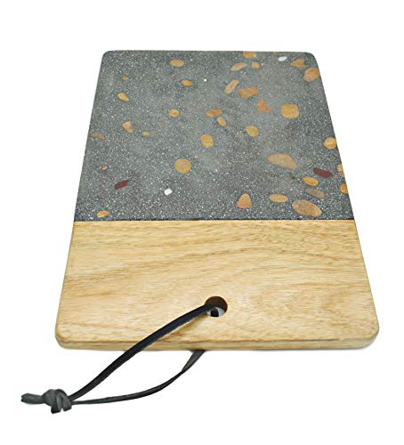 Alchemade Terrazzo And Wood Cutting Board (14.5"x10") - Decorative Board Platter Tray For The Kitchen, Parties, Events And Everyday Use