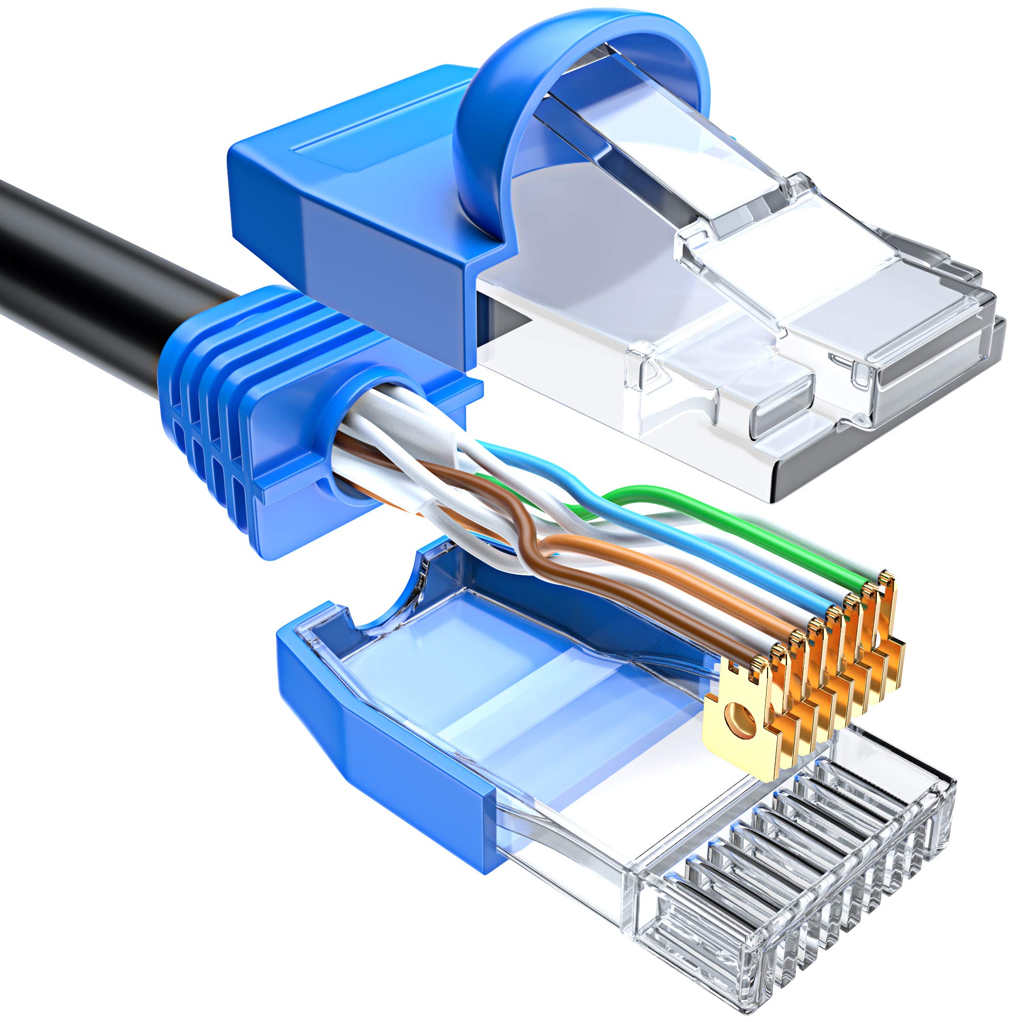 Maximm Ethernet Cable Outdoor Cat6 Heavy Duty Cord 150 ft - Black - Zero Lag Pure Copper, Waterproof Internet Cables Suitable for Direct Burial Installations.