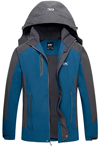 Diamond Candy Men's Waterproof Rain Jacket with Hood Lightweight Raincoat Outdoor Windproof Windbreaker for Hiking Travel