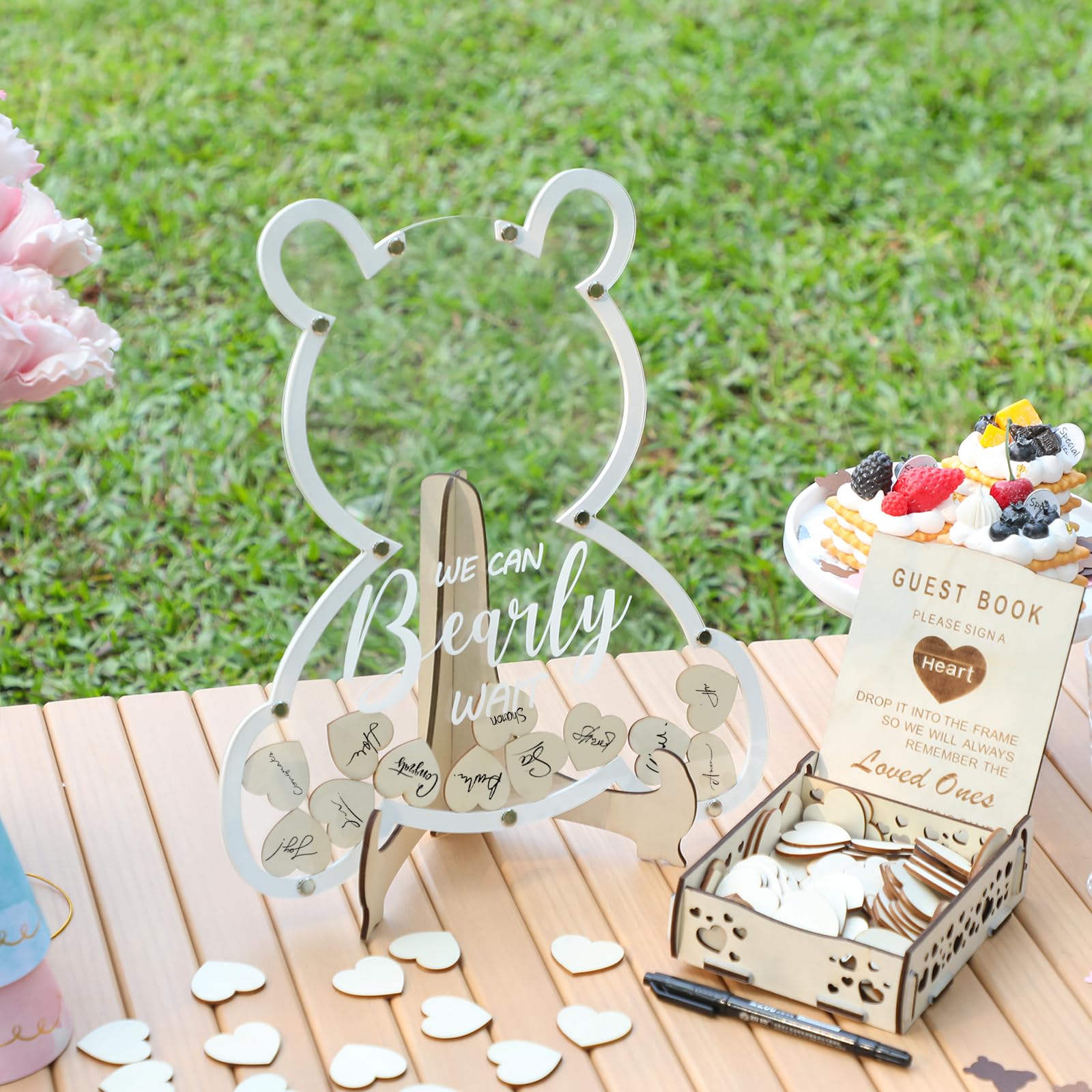 Fonder Mols Baby Shower Guest Book Alternatives - We Can Bearly Wait Baby Shower Decorations- Bear Party Reception Table Centerpiece Supplies (for 80 Guests)