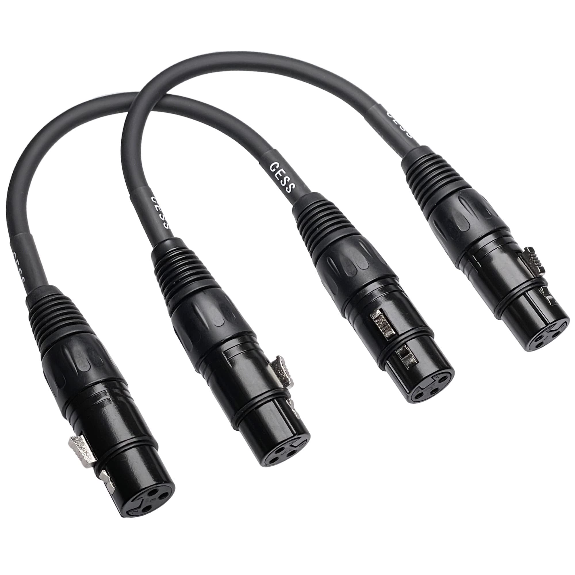 CESS-136 XLR Female to Female 3 Pin Microphone Line/Gender Changer Adapter Cable, 2 Pack