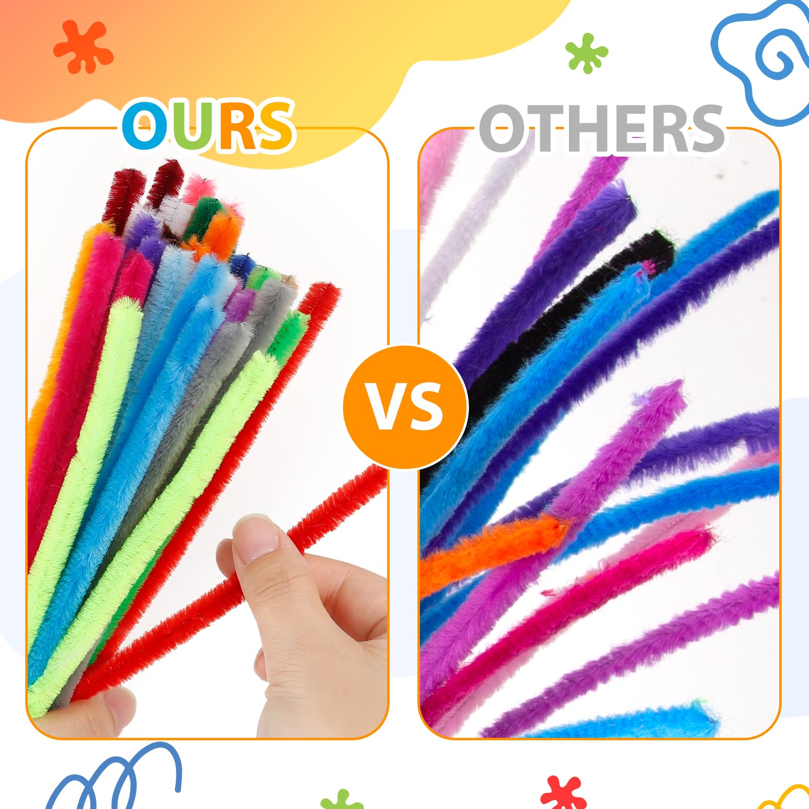 Caydo Christmas Pipe Cleaners Set, Including 120PCS Christmas Pipe Cleaners, 6 Sizes Pom Poms and 4 Sizes Wiggle Eyes for Kids DIY Arts & Crafts Projects and Christmas Decorations