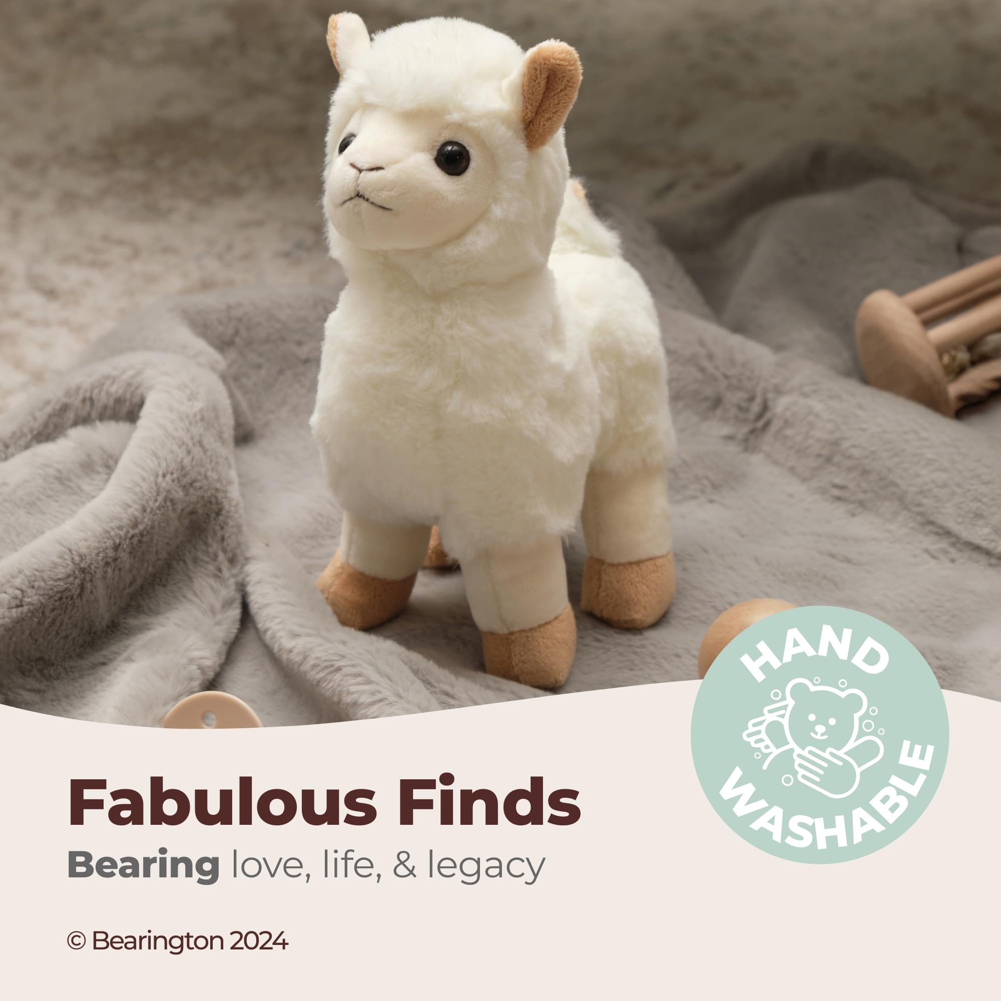 Bearington Alma Plush Stuffed Animal Llama, 10 inches