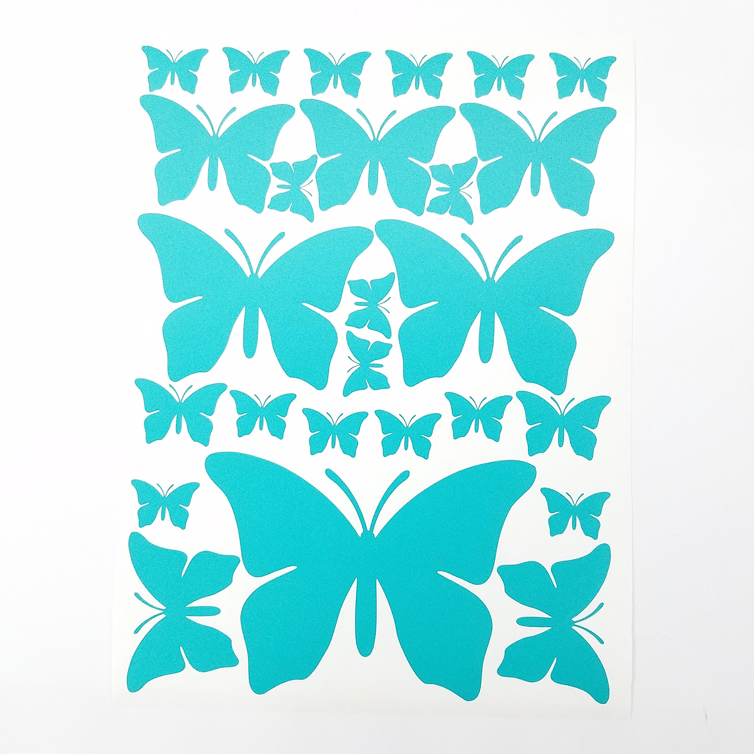 Jeyfel Decals: Butterfly Wall Decals- Purple, Pink & Turquoise Set. DIY Decoration. Beautiful Butterfly Wall Stickers. Girls, Nursery, Room Decor.