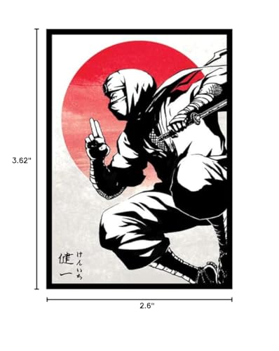 Fantasy North - Kenichi - Shadow Clan Ninja - 100 Smooth Matte TCG Trading Card Sleeves - Black Border - Fits Magic MTG Commander Pokemon and Other Card Games - Playing Card Sleeves