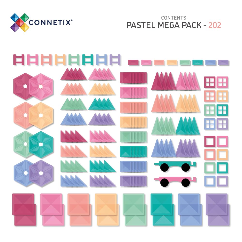 CONNETIX Pastel Mega Pack, 202 Pieces