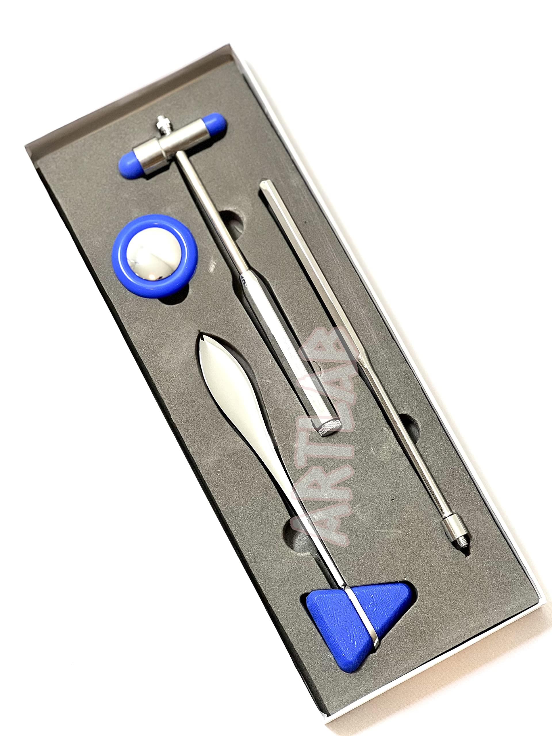 Artlab-Neurological Percussion Set-Reflex Hammer Medical Instrument Set, Includes Pinwheel, Babinski Hammer,Taylor Buck Hammer,Diagnostic Kit for Nurses,EMS,Medical Students (Set of 4 Blue)
