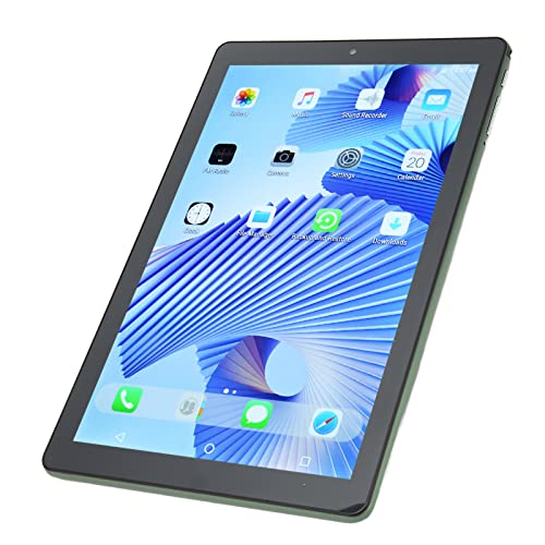 Airshi Office Tablet, HD 3 Card Slots Green 10.1 Inch Tablet for Travel (US Plug)