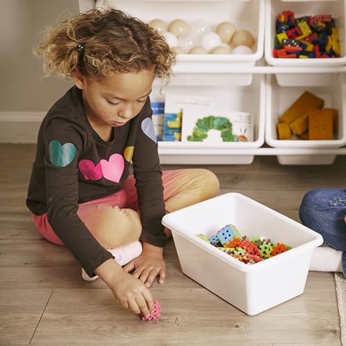 ECR4Kids 3-Tier Organizer with Shelf and 9 Bins, Toy Storage, Grey/White