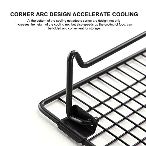 Asixxsix Cooling Rack, 17 x 11 Inches Oven and Dishwasher Safe Baking Rack, High Temperature Resistant Wire Rack with Small Mesh for Cooking, Roasting, Grilling, Dripping Dish, Fits Pans (Black)