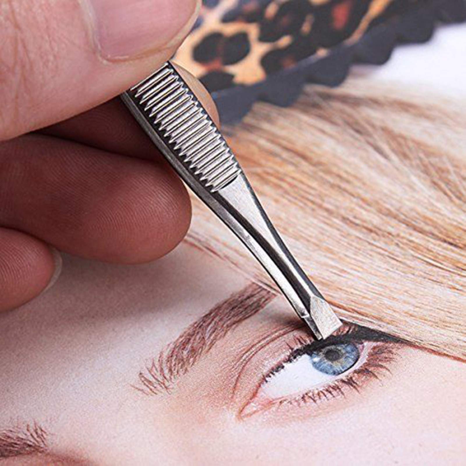 Tweezers, 5Pcs Pro Stainless Steel Eyebrow Home Tool Precision Hair Removal Beauty Tool