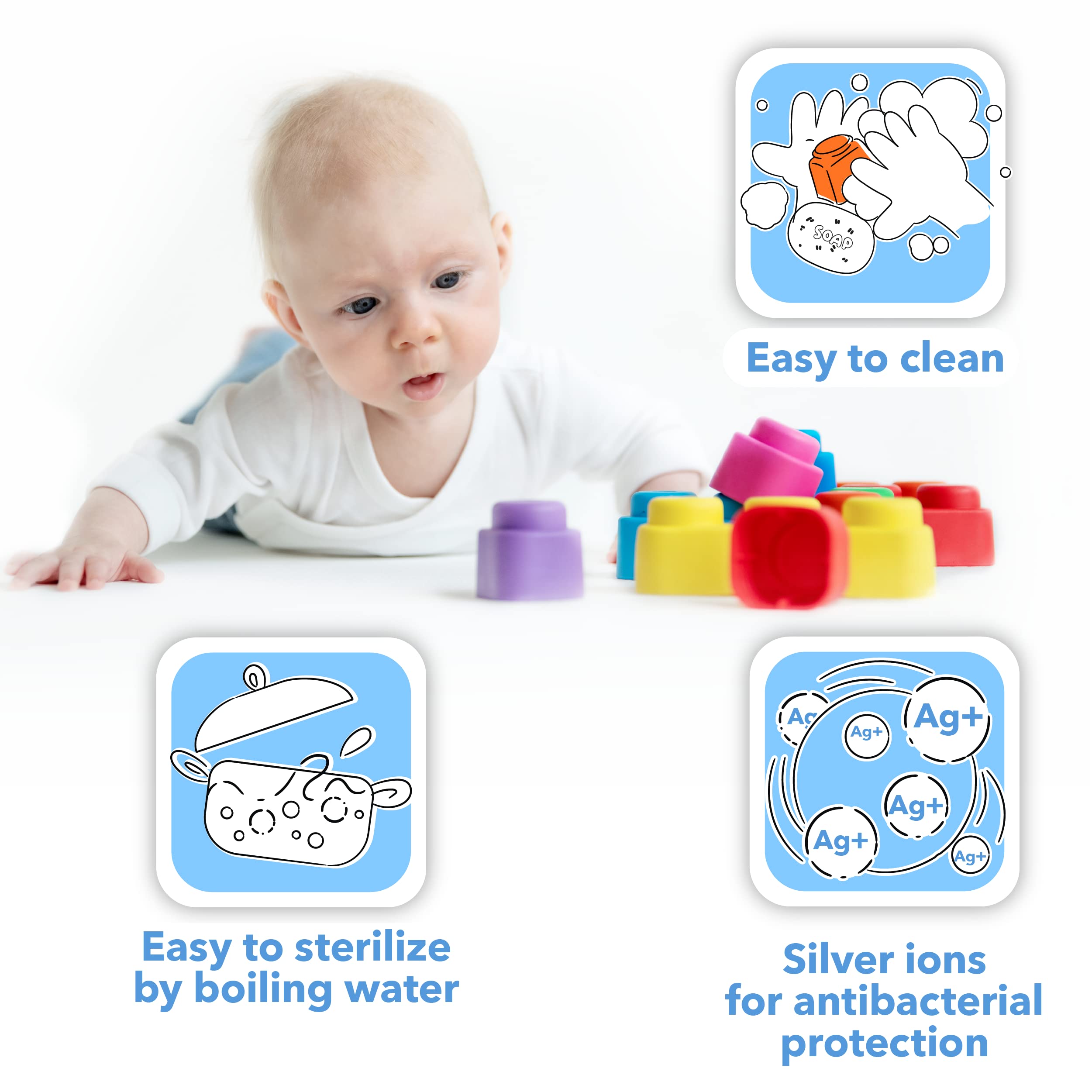 Far far land -Super Soft Building Blocks for Toddlers Ages 1-3 Years– Teaches & Enhances Creativity and Fine Motor Skills- STEM Building Set - 71 Pieces