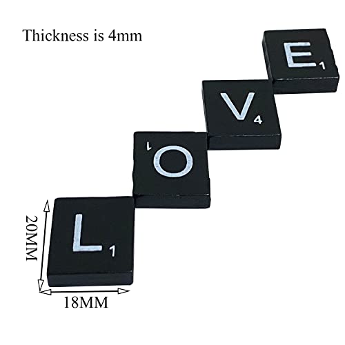 600PCS Black Wooden Scrabble Tiles, Scrabble Letters for Crafts, Making Alphabet Coasters and Scrabble Crossword Game.