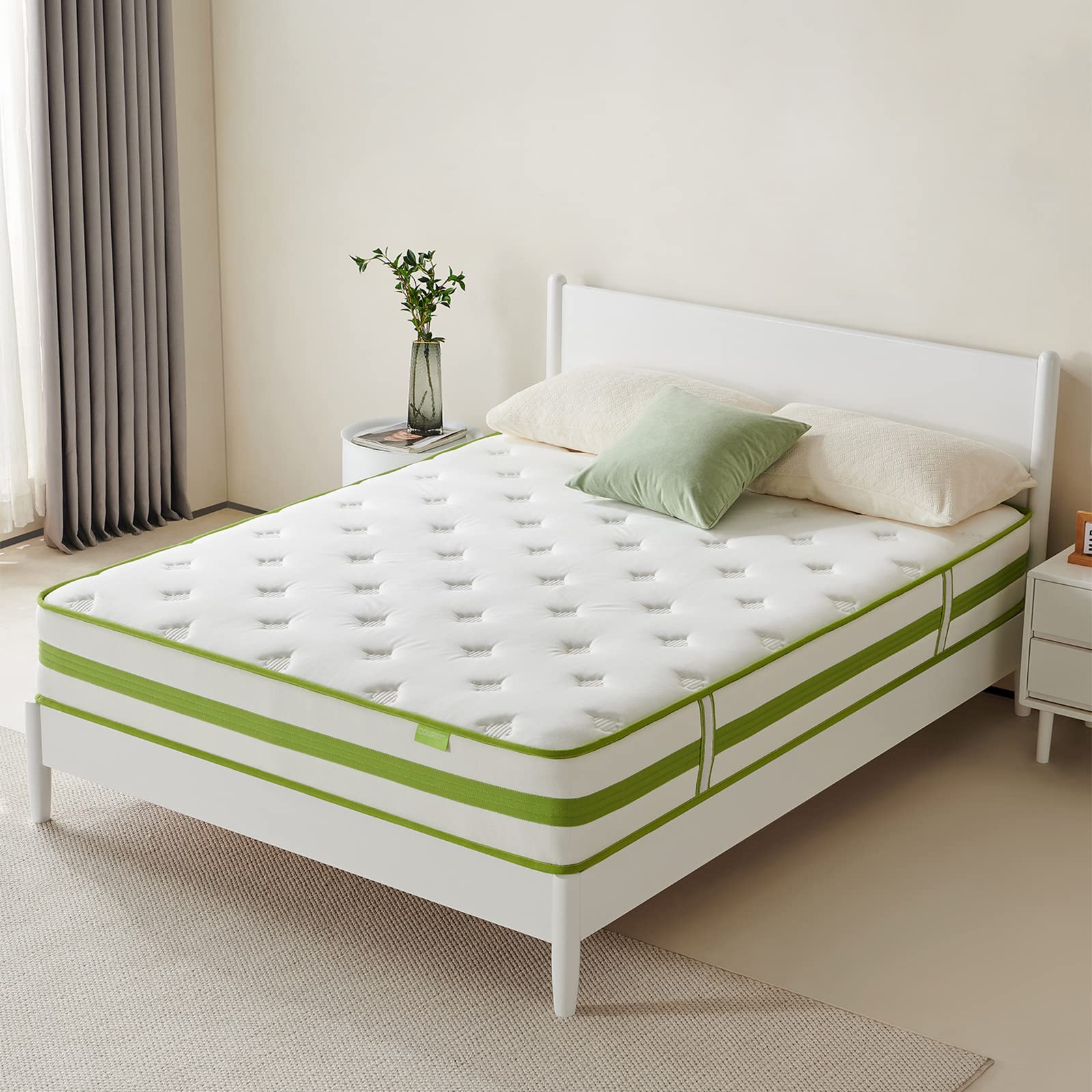 Dourxi 10 Inch Twin XL Mattress, Hybrid Mattress Twin xl with Pocket Innerspring and Cool Memory Foam, Motion Isolation and Pressure Relief, Twin XL Mattress in a Box, Medium Firm Feel, 39*80*10 Inch