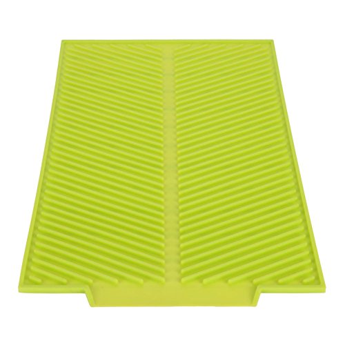 Dish Drying Mat, 15.35* 9.84inch Heat resistant Silicone Mat for Kitchen Counter, Slip Resistant Silicone Quick Dry Pad for Washing Dishes(Green)