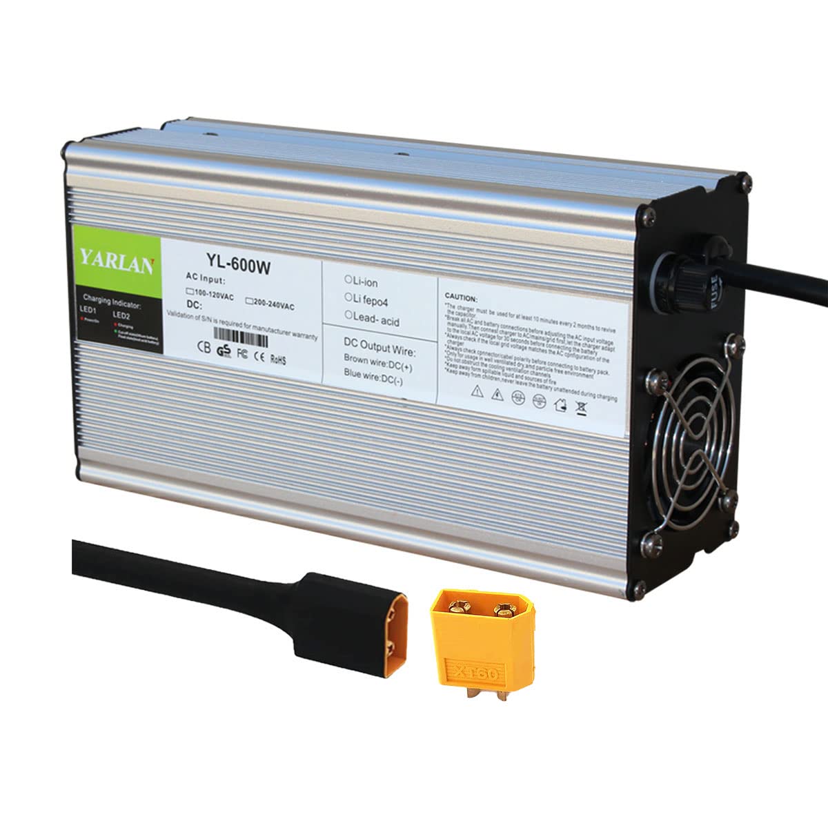 84V 6A Charger Applicable to 20S 72V Li-ion Battery 84V 6A Smart Charger Lipo/LiMn2O4/LiCoO2 Battery Charger Global Certification
