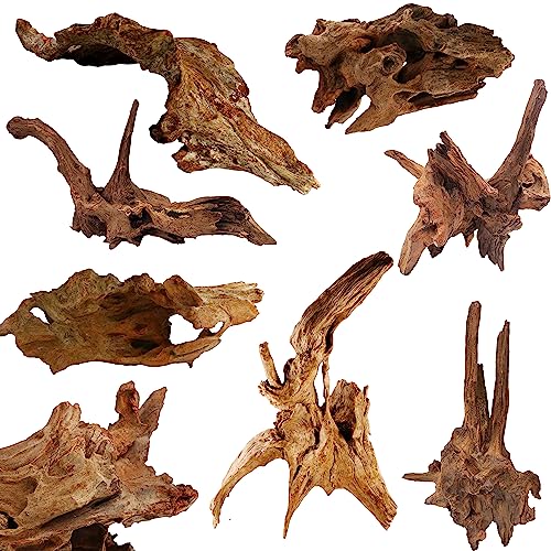 Azil Natural Driftwood for Aquarium Decor Fish Tank Decorations, 3 PCS (6 to 8 Inch) Assorted Branches Decorations on Reptile Tank