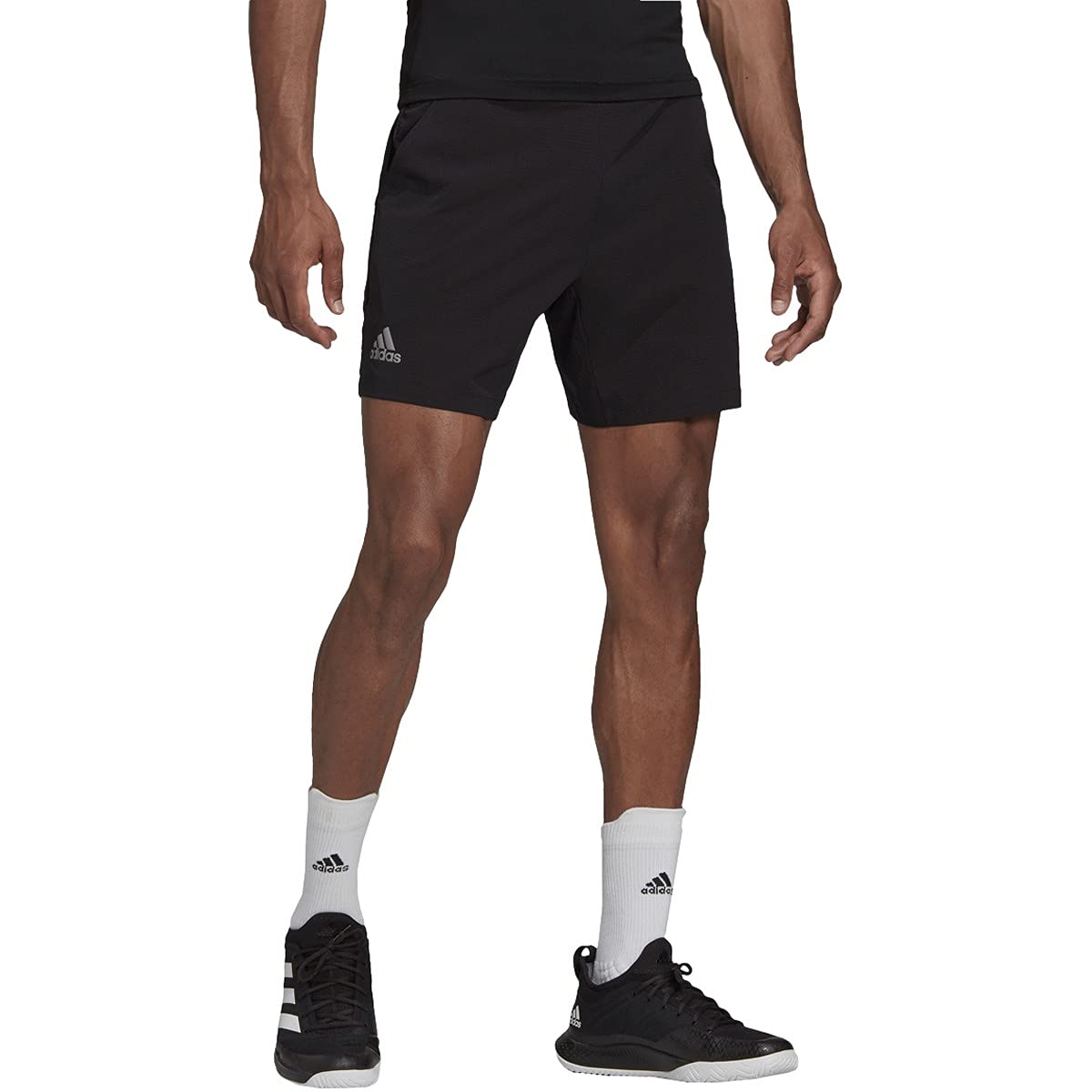 adidas mens Ergo Solid Shorts AEROREADY Black/Grey XX-Large 7"
