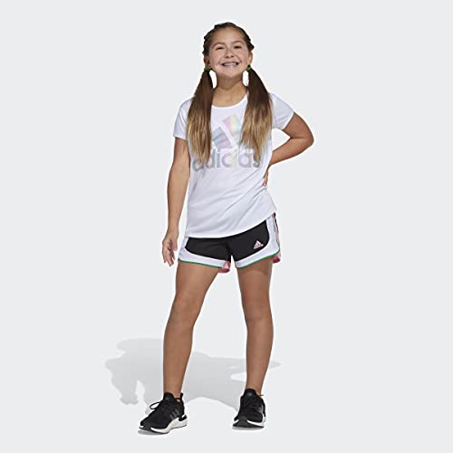 adidas girls Colorblock Woven Shorts, Black, 8-15 Years US