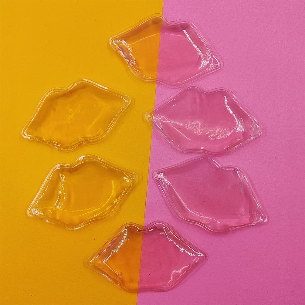Lip Ice Pack for Cosmetic (20 Pack) Small Ice Pack for Lip Filler, Mini Ice Pack Cold Use for Lip Keep Lipstick from Fading, Heat Use for Makeup Remover, Gift for Girl Woman (Yellow + red)