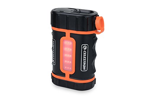 Celestron - PowerTank Lithium Pro Telescope Battery – Rechargeable Portable 12V Power Supply for Computerized Telescopes – 17 hour capacity/ 158.74Wh - Red/White LED Light - 2 USB Ports, Black(18768)