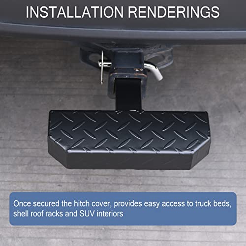 DICMIC Hitch Step Anti Slip and Rust Towing Bumper Guard for Most Car SUV Truck Pickup with Pin Fit 2β Receiver, 11.8β Length