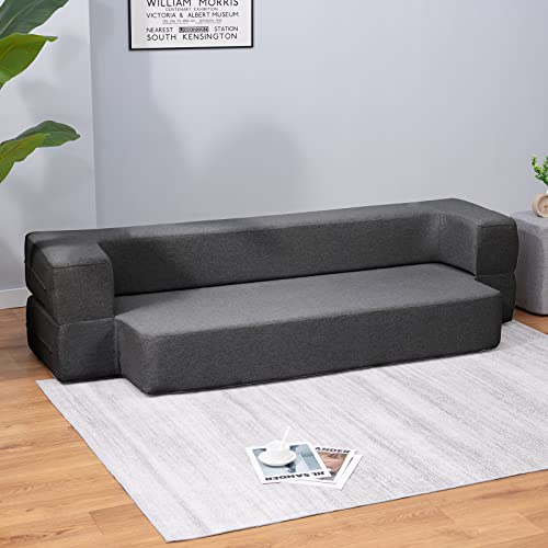 BALUS 8.6 Inch Folding Sofa Bed Couch,Twin Size Floor Sofa Bed Foldable, Memory Foam Futon Couch,Fold Out Sofa Bed Convertible Sleeper Sofa Bed for Living Room/Bedroom/Guest Room/Office