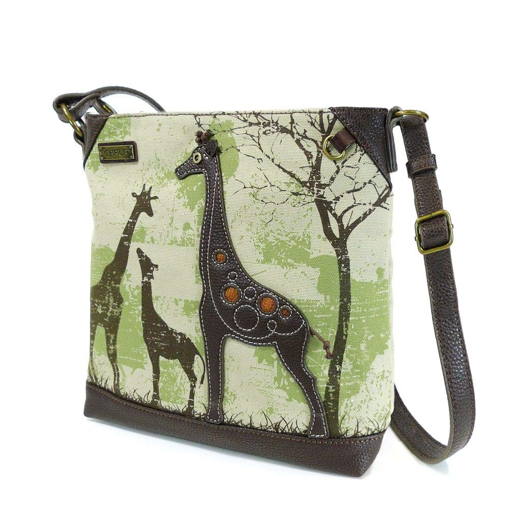 Chala Handbags Safari Giraffe Canvas Crossbody Bag Purse