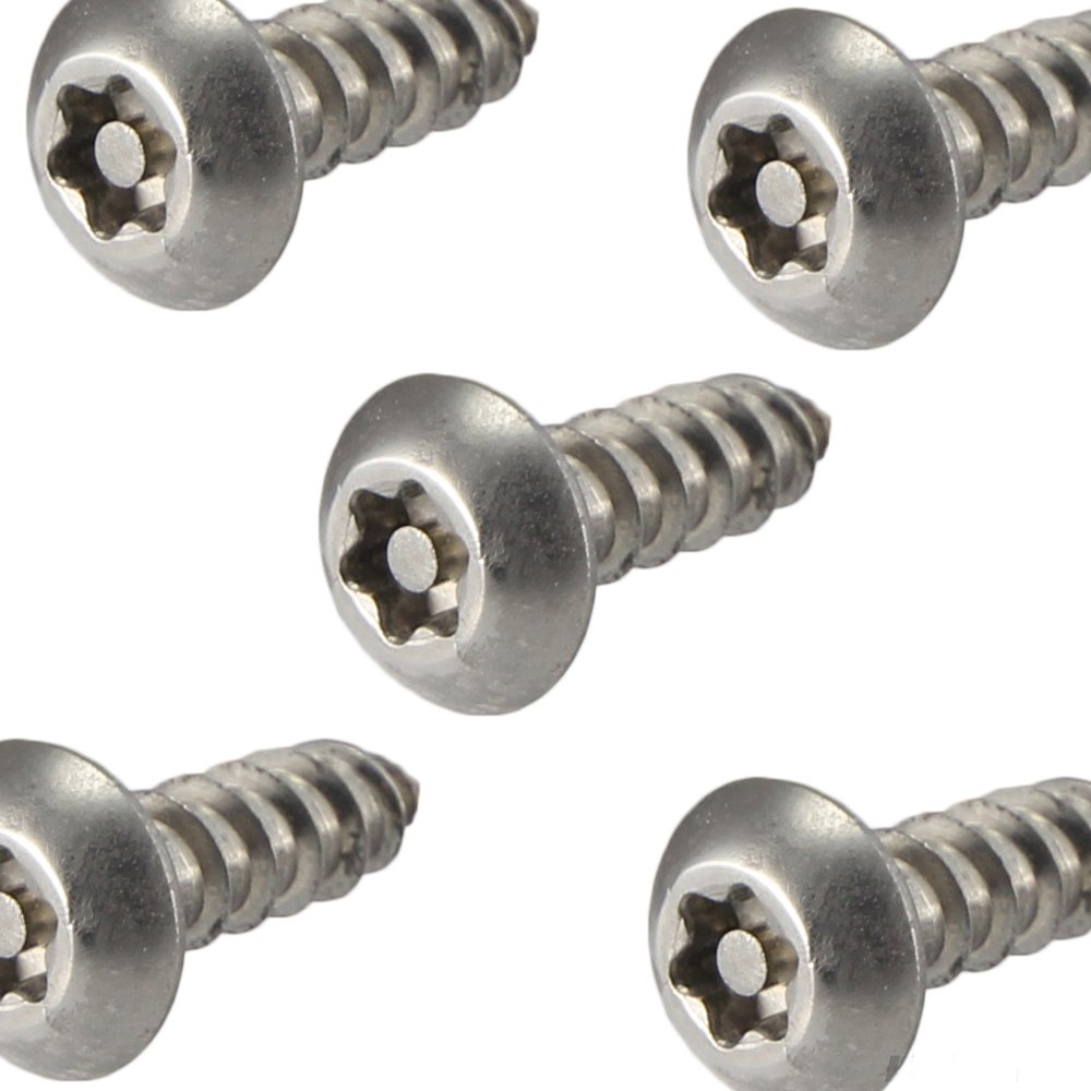 Fastenere Torx Security Sheet Metal Screws - #14 x 1" (10-Pack) Button Head, Tamper-Resistant, Anti Theft Stainless Steel Screws for Higher Level of Safety & Secure Fastening Solution