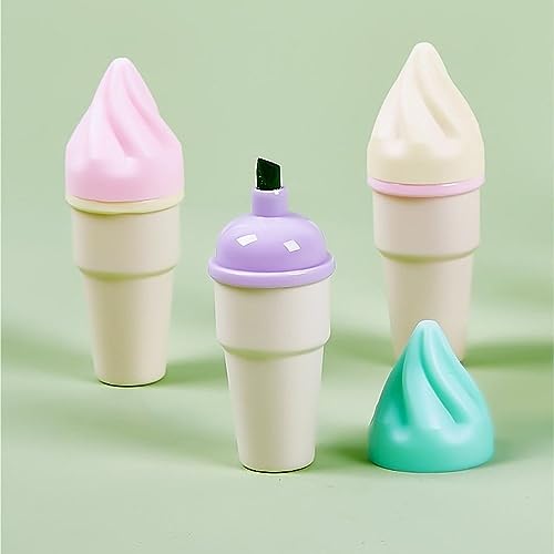 6PCS Cute Highlighter Pen,Mini Ice Cream Painting Marker Pen Drift Bottles Marker Pen Mini Paint Marker Pen(Drift bottles)