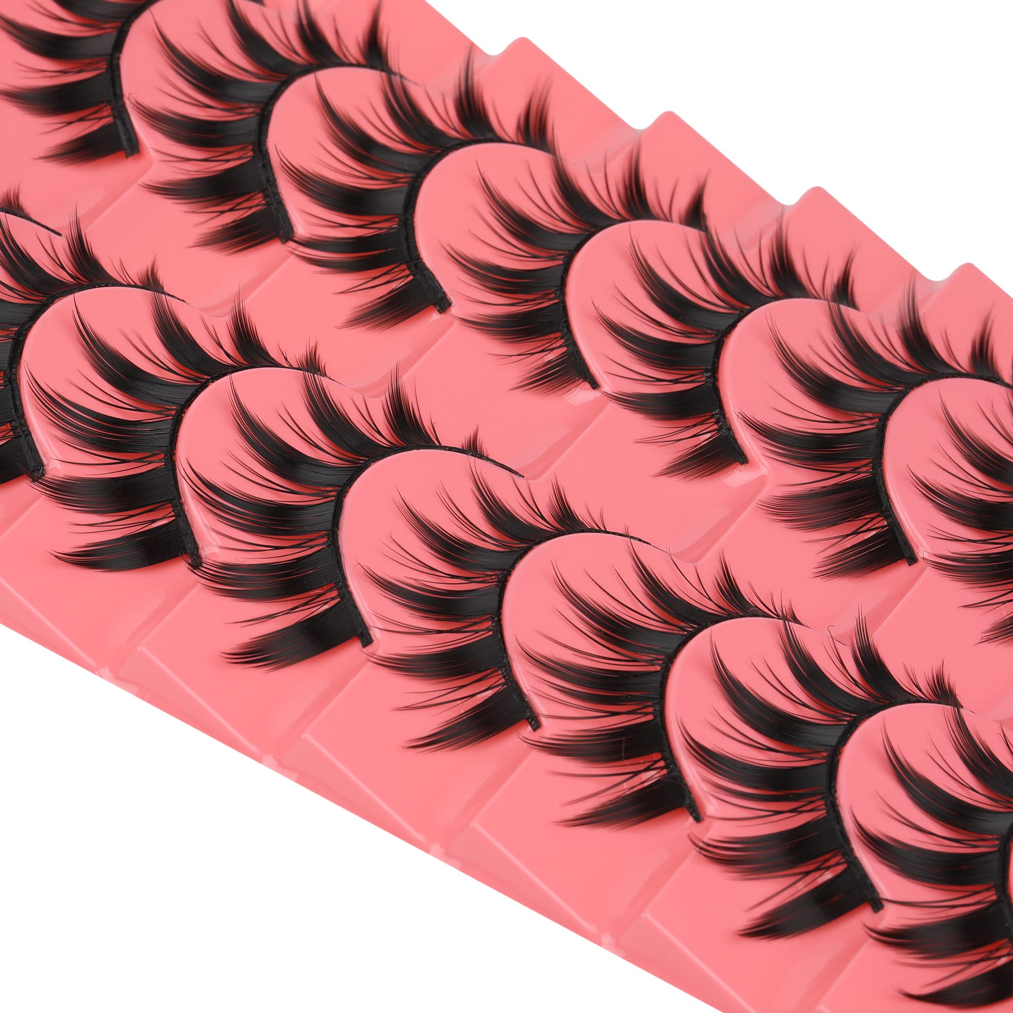 ALPHONSE Manga Lashes Anime Spiky Eyelashes Japanese Manga False Eyelashes Little Devil Cosplay Lashes 8 Pairs Pack