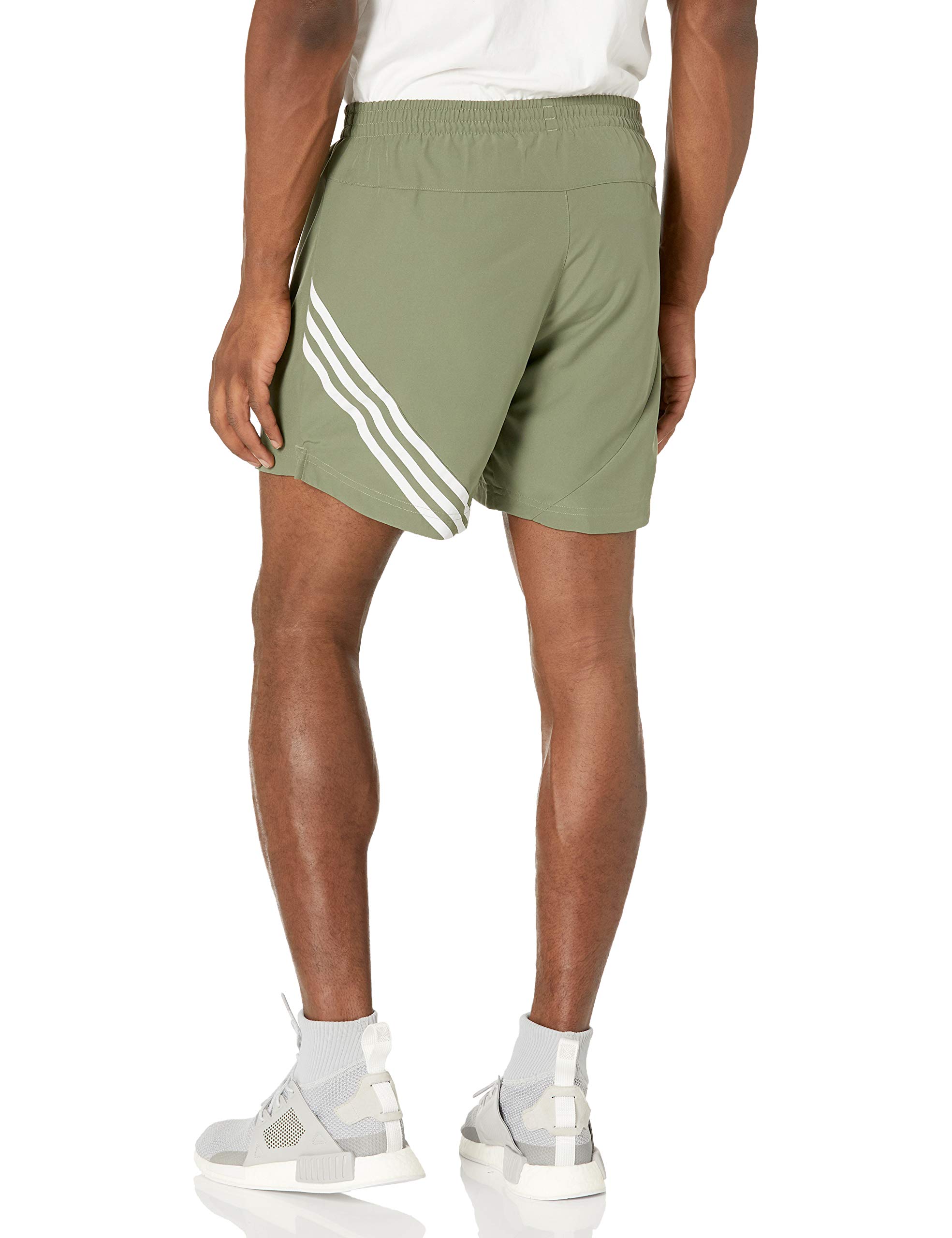 adidas Mens Run It Short 3-Stripes,Legacy Green/White. 2XL 9"