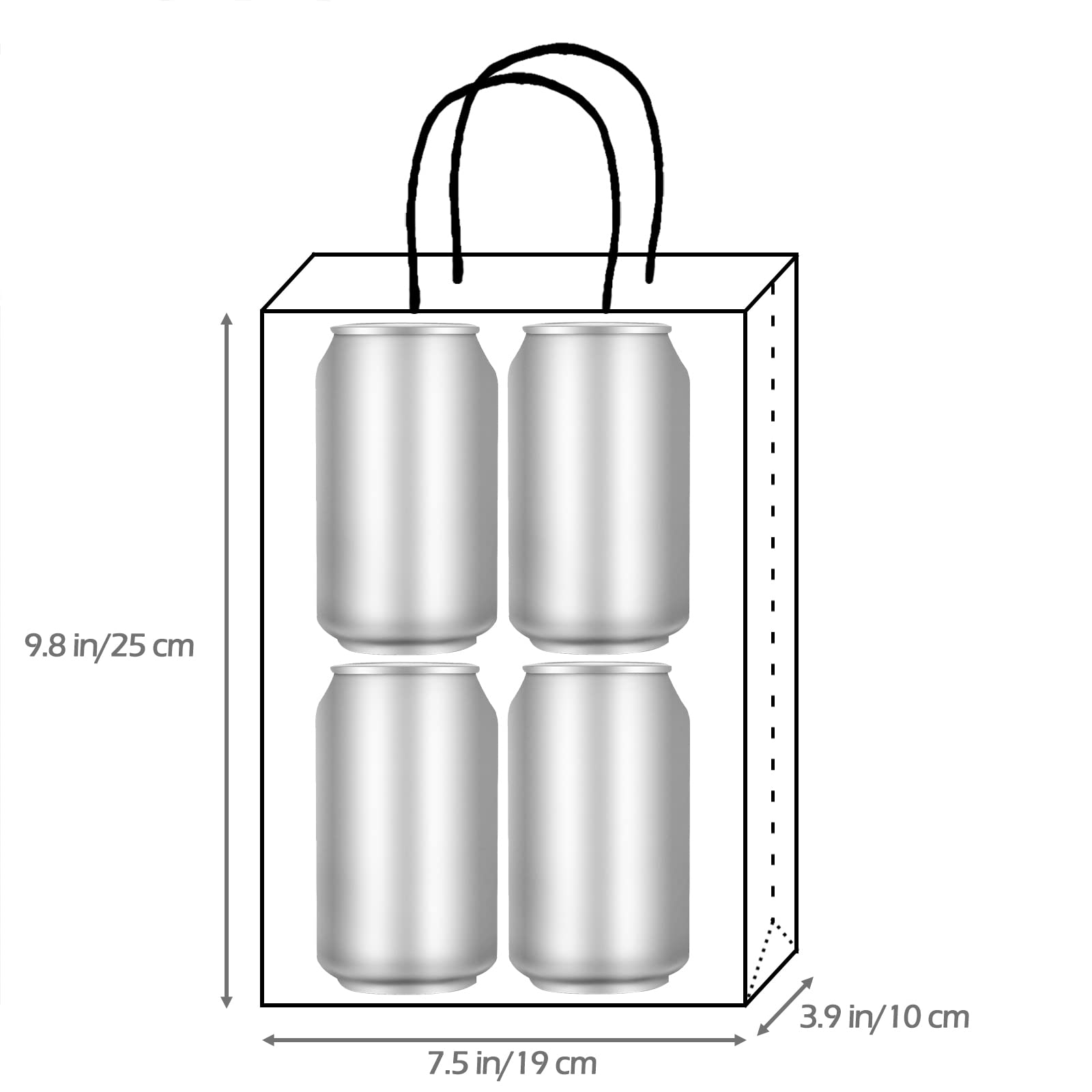 AZOWA Orange Gift Bags Medium Size Kraft Paper Bags with Handles (9.8 x 7.5 x 3.9 in, Orange, 25 Pcs)