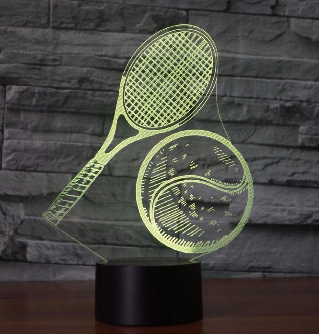 FXUS 3D Tennis Night Light Remote Control Touch Switch 16 Color Change LED Table Desk Lamp Home Decoration Toy Birthday Children Gift