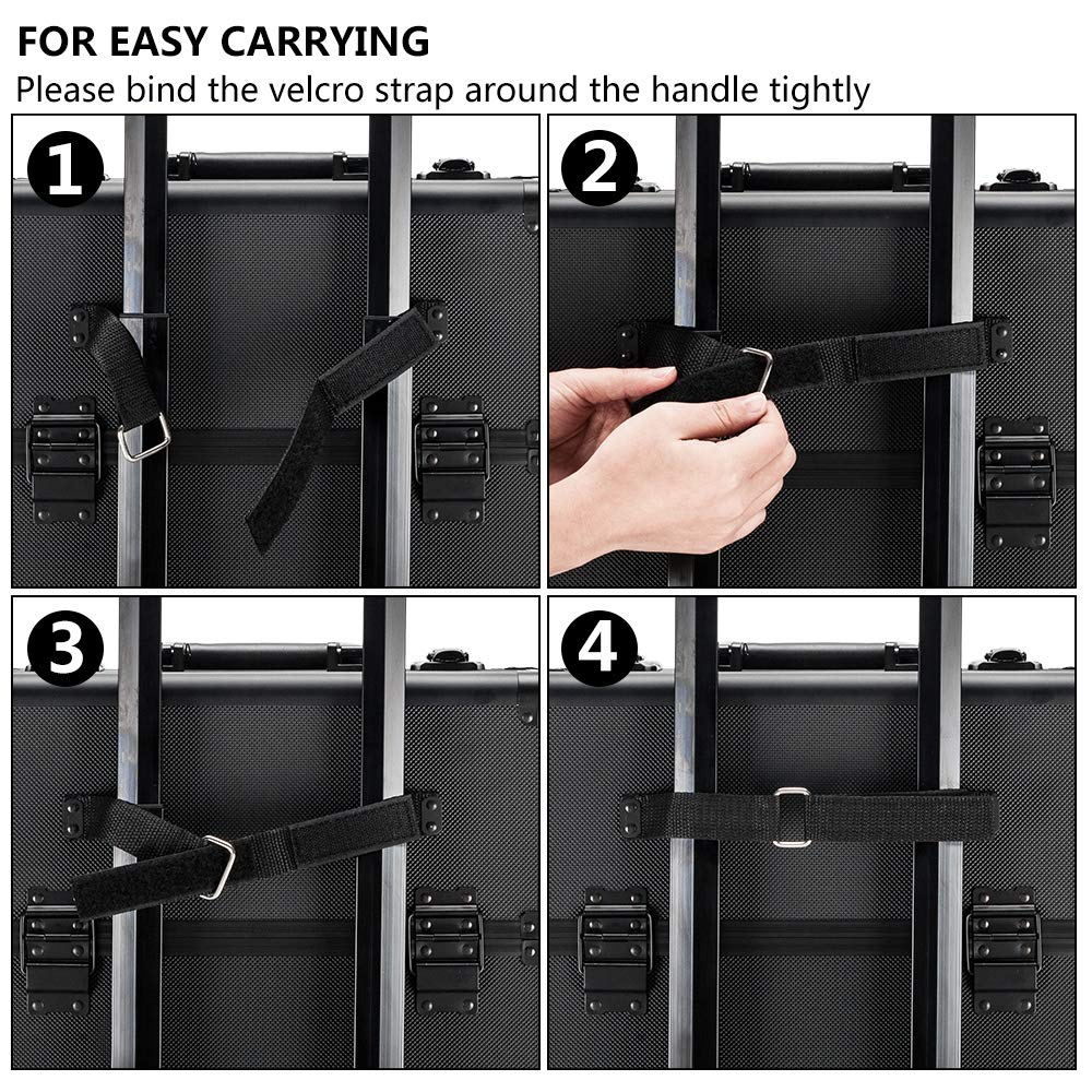 mefeir 2 in 1 Rolling Makeup Train Case, Travel Makeup Organizer Cosmetic Display Case, Aluminum Cosmetology Supply Suitcase on Wheels, Beauty Storage Luggage Lockable w/4 Removable Wheels (Black)