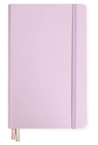 Minimalism Art, Premium Hard Cover Notebook Journal, Classic 5" x 8.3", 122 Numbered Pages, Gusseted Pocket, Ribbon Bookmark, Extra Thick Ink-Proof Paper 120gsm, San Francisco (Dotted, Pink)