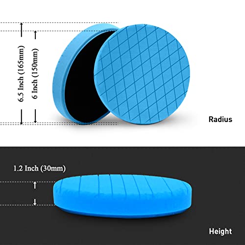 Autolock 6" Buffing Polishing Pads, 6Pcs 6.5inch 165mm Face for 6 Inch Backing Plate Compound Buffing Sponge and Woolen Pads Cutting Polishing Pad Kit for Car Buffer Polisher, Polishing and Waxing
