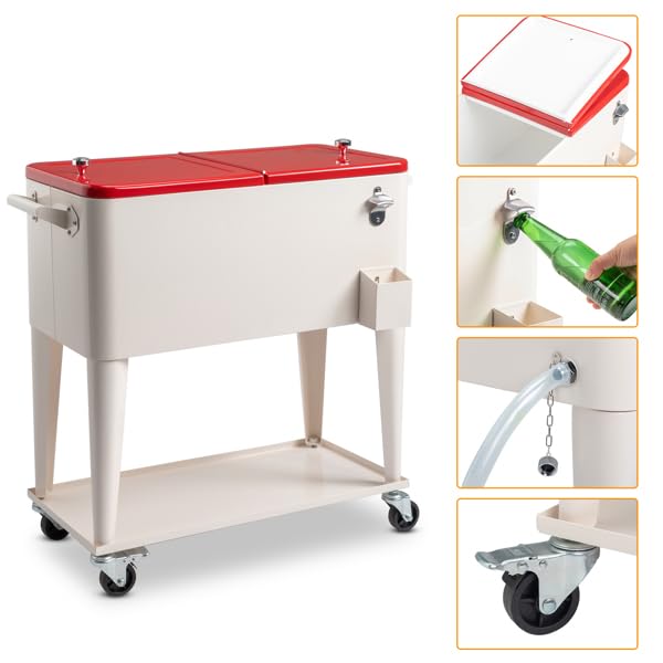 80Qt Red &White Box White Square Foot Tube with Drain Pipe Freezer Incubator