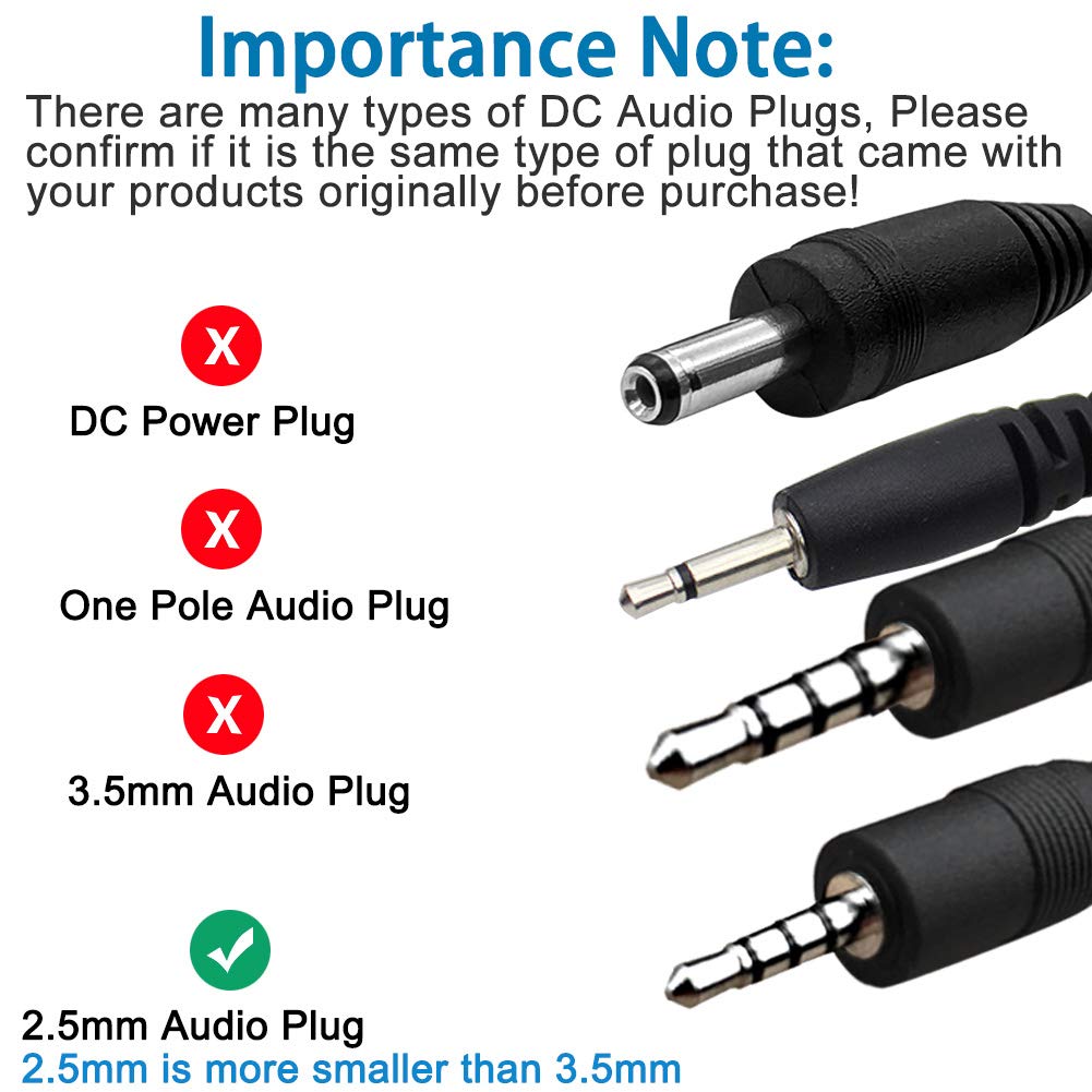 SCOVEE USB to 2.5mm Male AUX Audio Jack Charging Cable for JBL Synchros S300 S300I S300a S400BT J56BT E40BT E30 E40 E50BT S500 S700 Headphones Stereo Power Wire for JBL Charger Cord