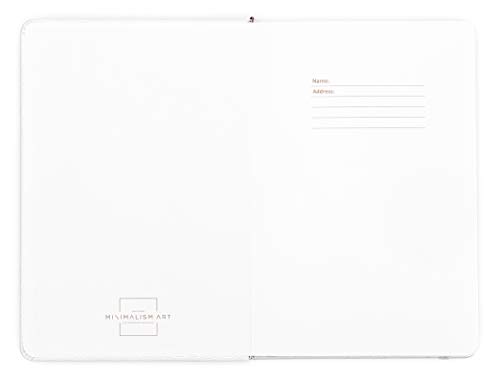 Minimalism Art, Premium Hard Cover Notebook Journal, X-Large Size, Master A4 8.3" x 11.4", 186 Numbered Pages, Gusseted Pocket, Ribbon Bookmark, Extra Thick Ink-Proof Paper 120gsm (Wide Ruled, Amber)
